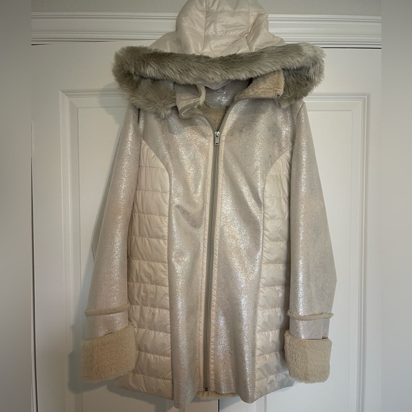 VENUS | Jackets & Coats | Venus Shimmering Silver Beige Winter Jacket ...